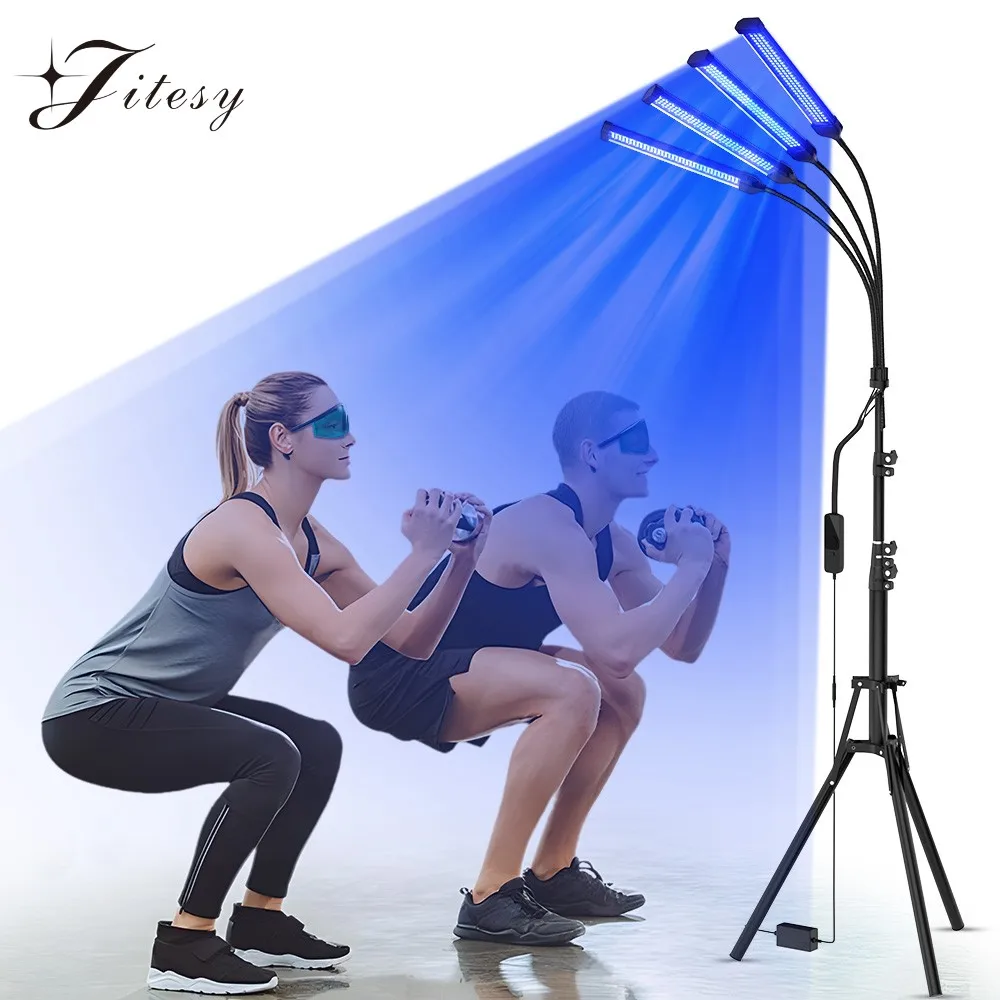 4-Head Tanning Lamp 360° Rotation Tanning Machine 432 LEDS Blue Light ...