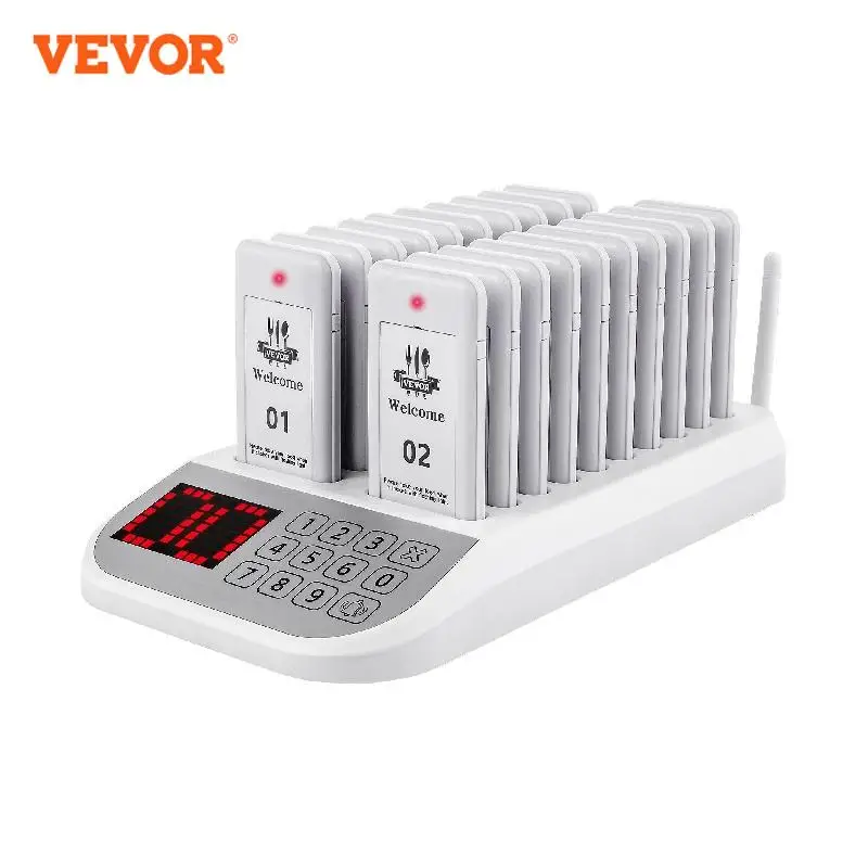 VEVOR-Restaurant-Pager-Calling-Paging-System-20-Coaster-Receiver ...