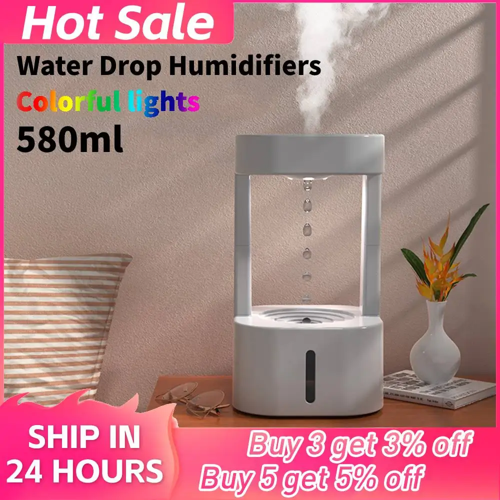 580ML-Anti-gravity-Water-Drop-Humidifier-3-Modes-Levitating-Water-Drops ...