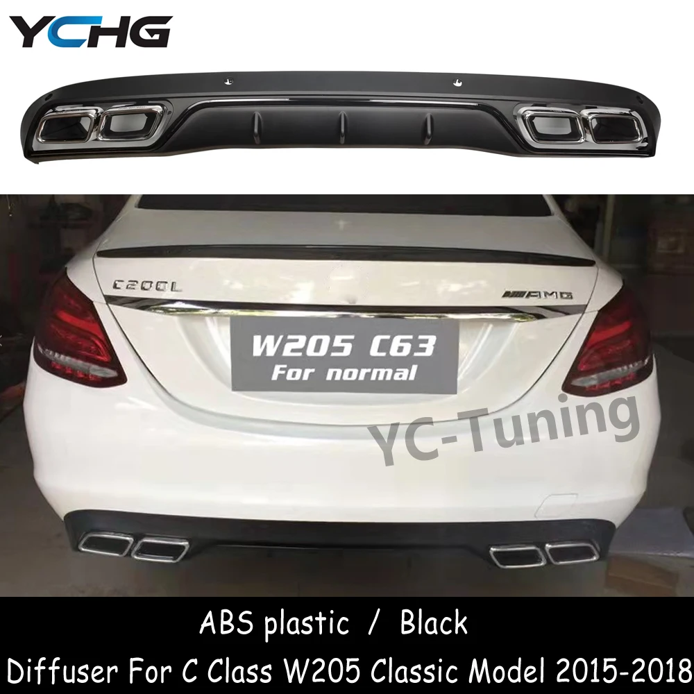 W205 AMG Style Rear Bumper Diffuser For Mercedes Benz C Class W205 ...
