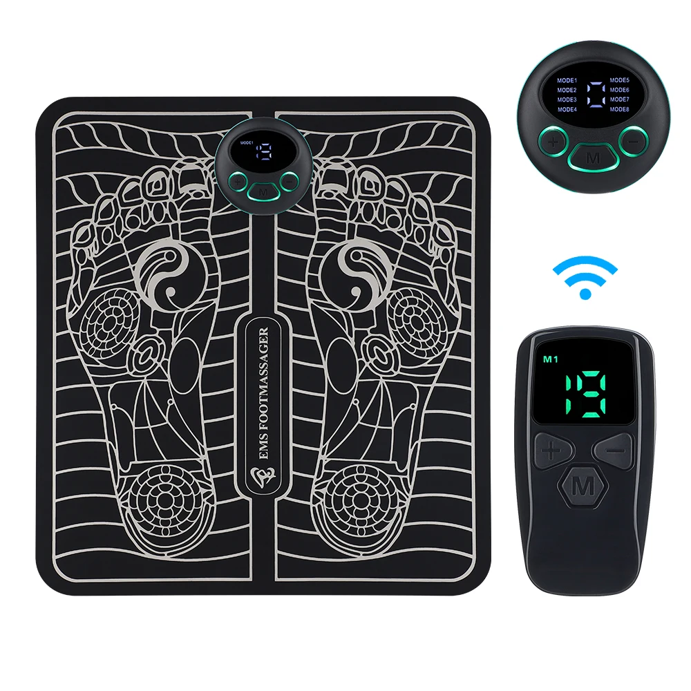 Ems Electric Foot Massager Pads Muscle Stimulator Mats Vibration Pulse ...