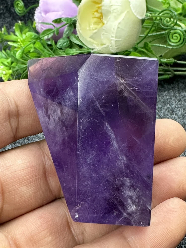 Natural-Amethyst-Polyhedron-Irregular-Gemstone-Energy-Polished-Palm ...
