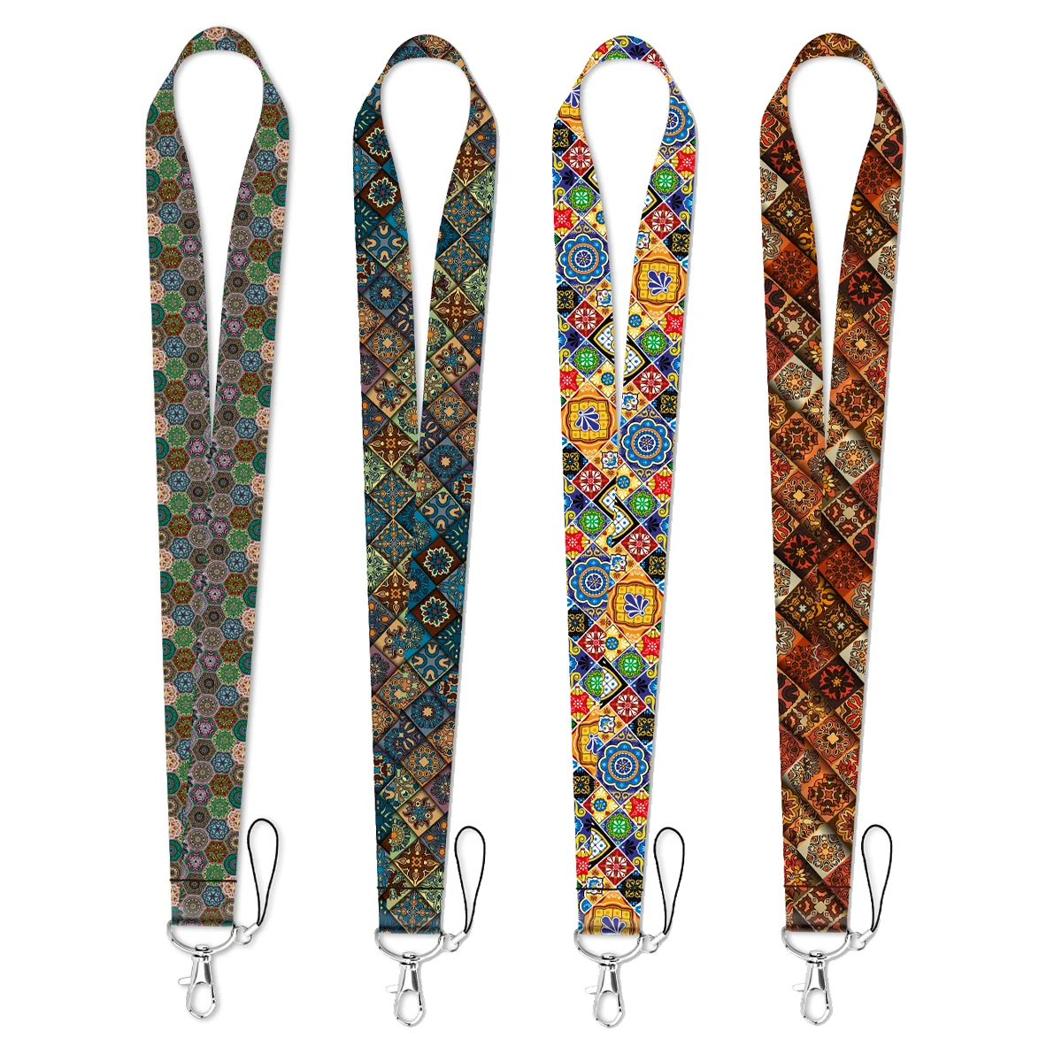 Retro Pattern Neck Strap Keychain Lanyard Credit Card Holders Keycord ...