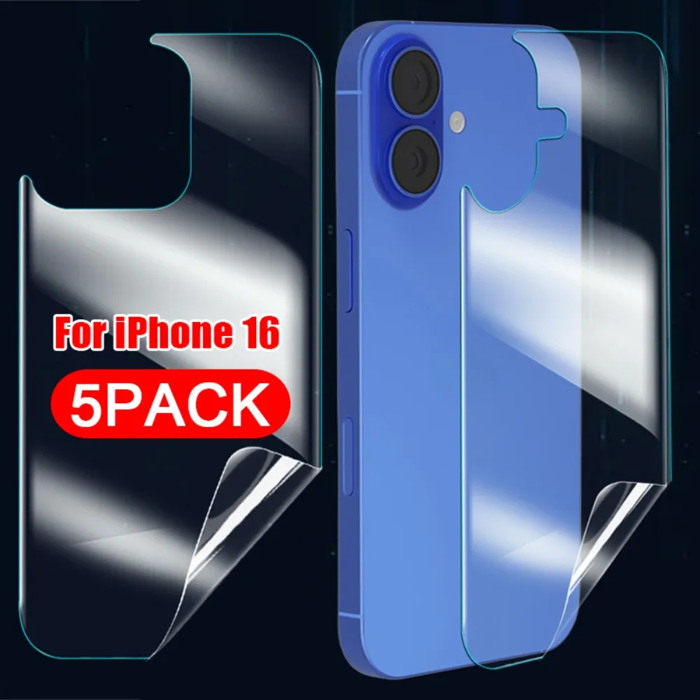 5/1Pack Back Hydrogel Film for iPhone 16 Pro Max 16Pro 16Plus Clear ...
