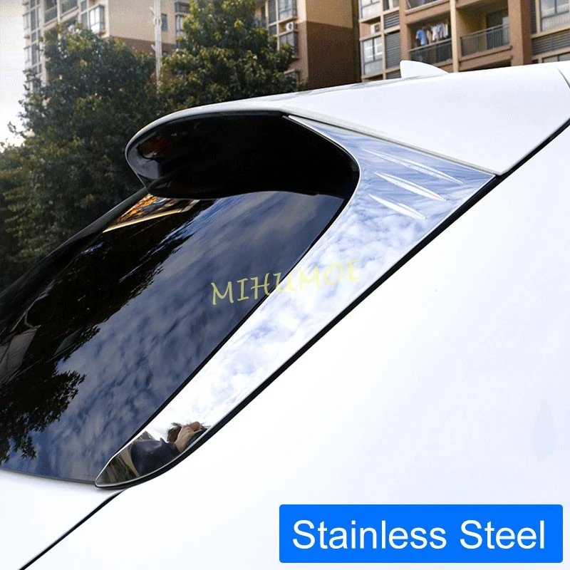 Stainless Steel Rear Tailgate Window Spoiler Cover Trims For 2022 2023 ...