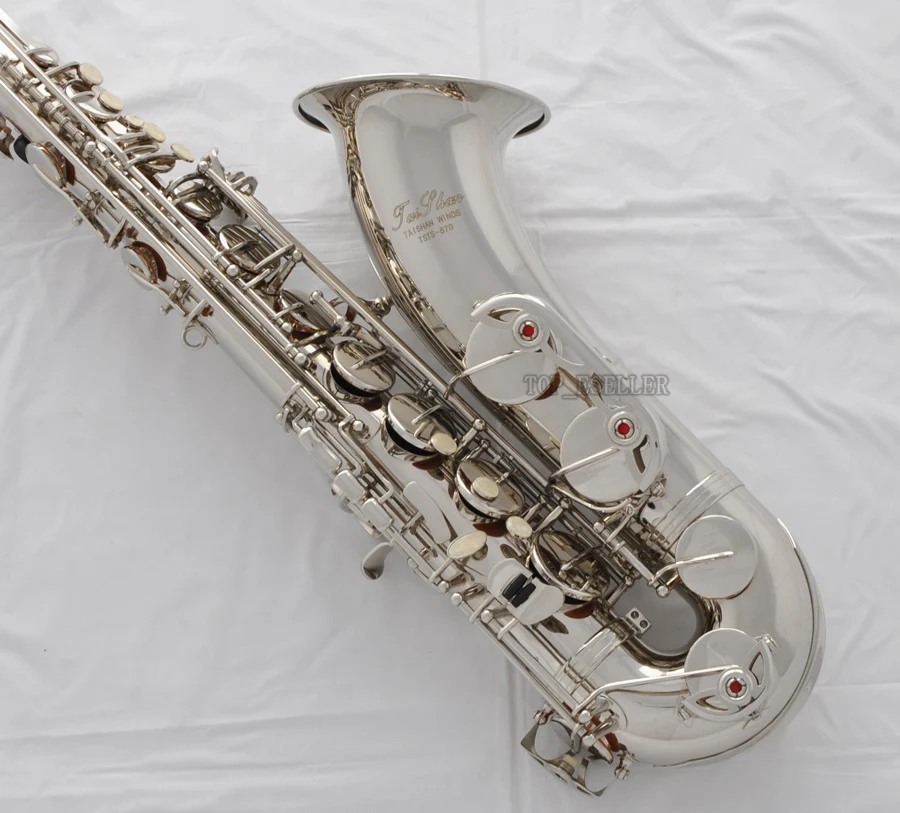 Professional TaiShan Tenor Saxophone Silver nickel Bb Sax With Case+ ...