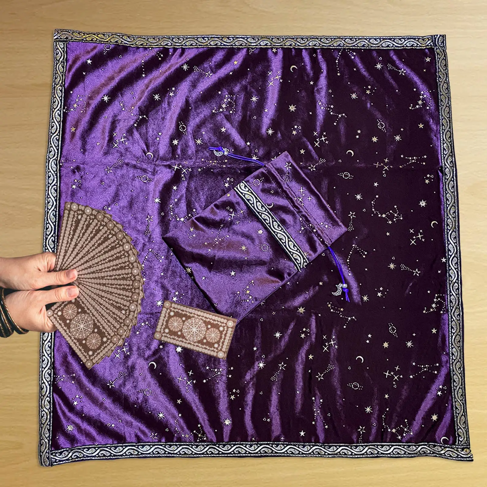 Tarot Card Tablecloth Velvet Divination Altar Cloth Board Game Fortune ...
