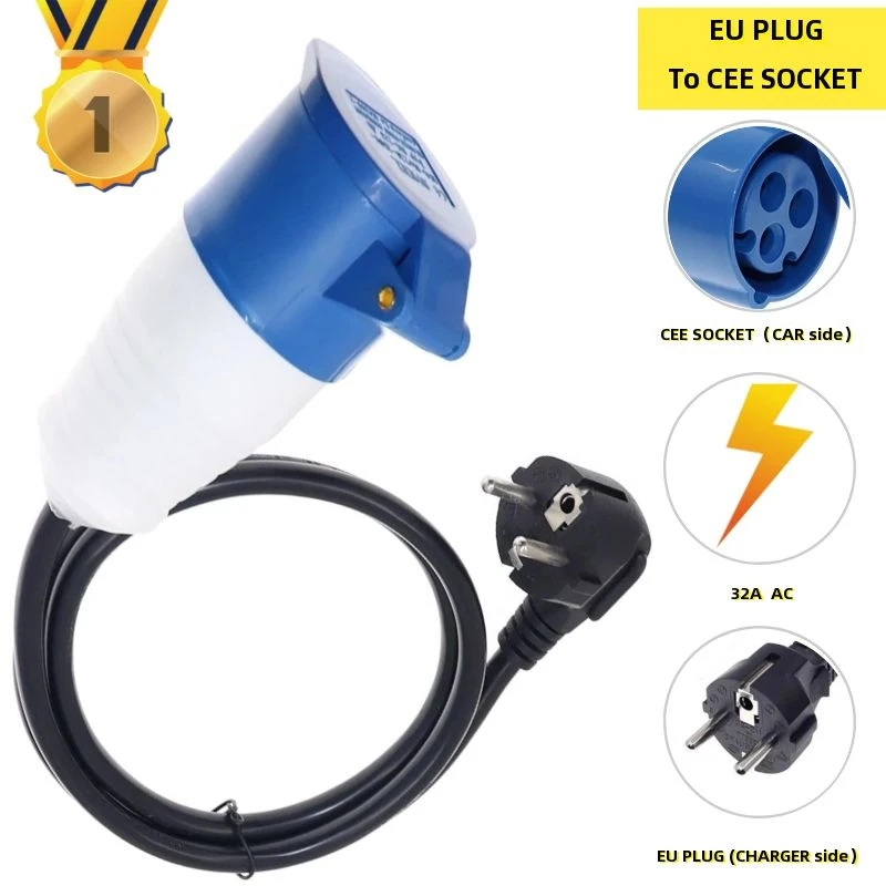 CEE-Socket-EV-Charger-Connector-32A-2m-EVSE-Schuko-Plug-to-CEE-Socket ...