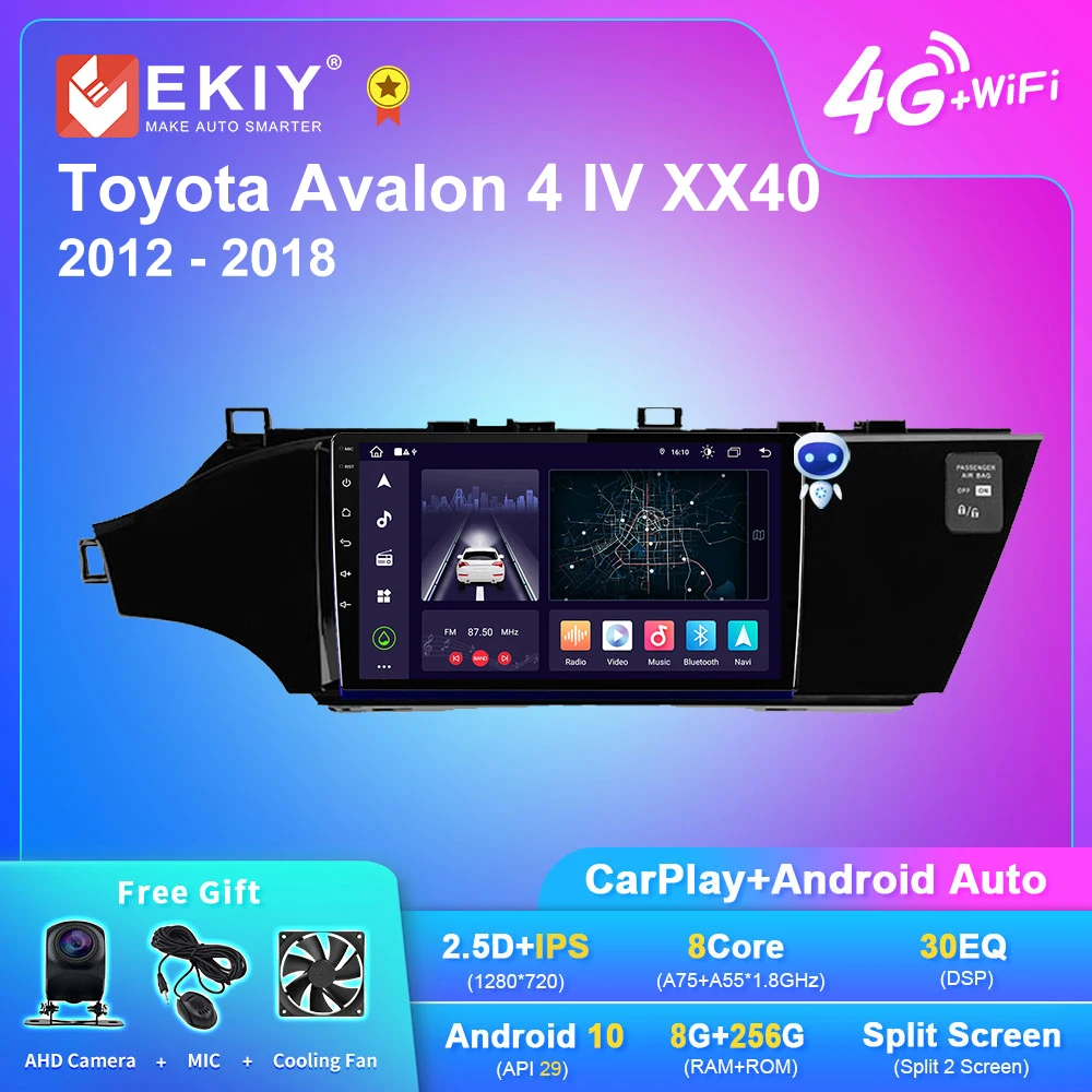 Ekiy Q7 Android 10 Car Radio For Toyota Avalon 4 Iv Xx40 2012 - 2018 Ai ...