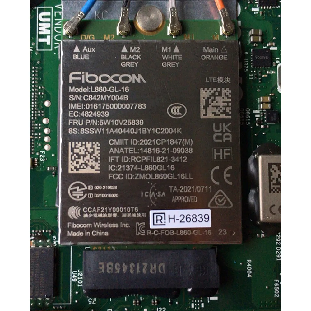 Fibocom L860-GL-16 4G LTE WWAN Module for Lenovo ThinkPad X1 Carbon 10th Gen 5w10V25839