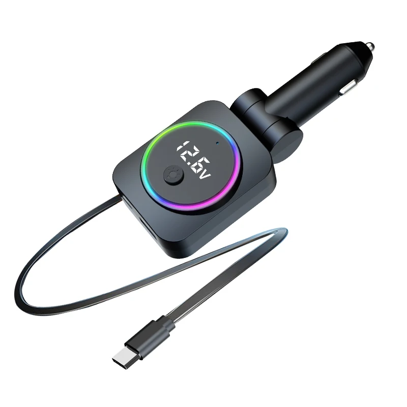 Retractable Car Charger Mobile Phone USB PD Type C Cable For iPhone ...