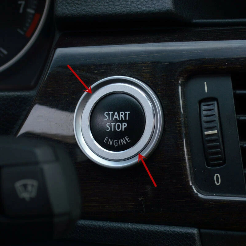 Car Switch Decoration Trim Aluminum Alloy Silver Trim Button For BMW 3 ...