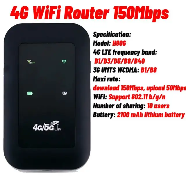 H5577 4G LTE WiFi Router 2100mAh Portable Pocket Wifi Router Mobile ...