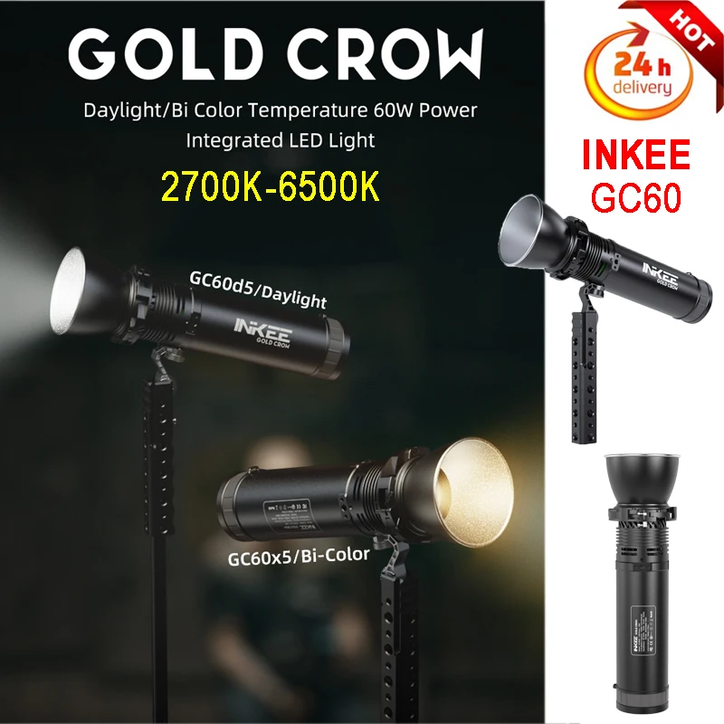INKEE Gold Crow GC60 60W Waterproof Video Light with Diffusor/softbox ...