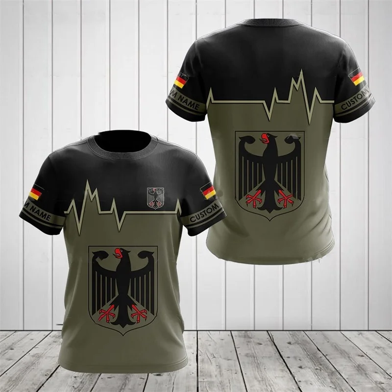 German National Emblem T-Shirt for Mens 3D Printed Sports Gym T Shirts ...