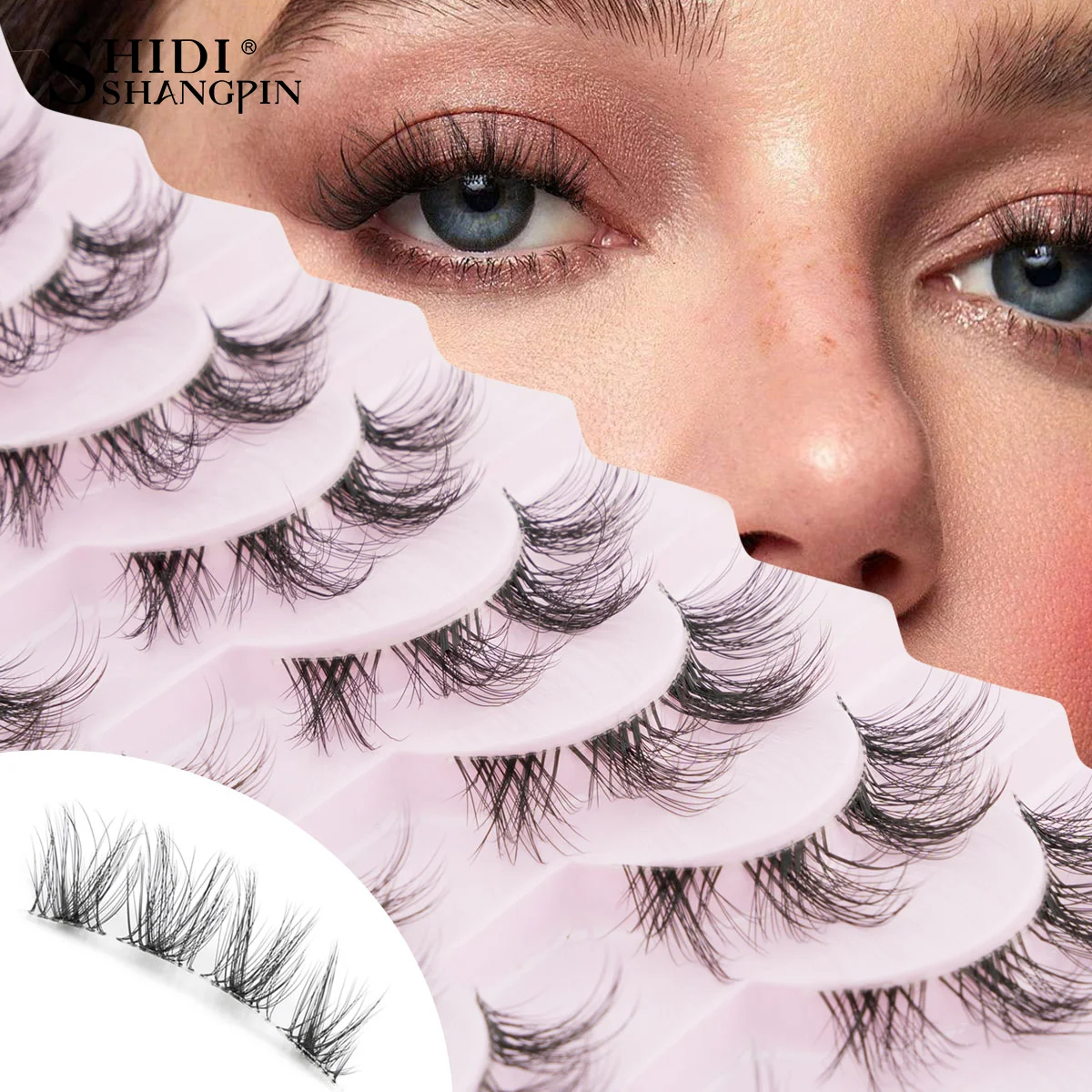 False Eyelashes 3/10 Pairs strip 3D Mink False Lashes Long Natural Soft ...