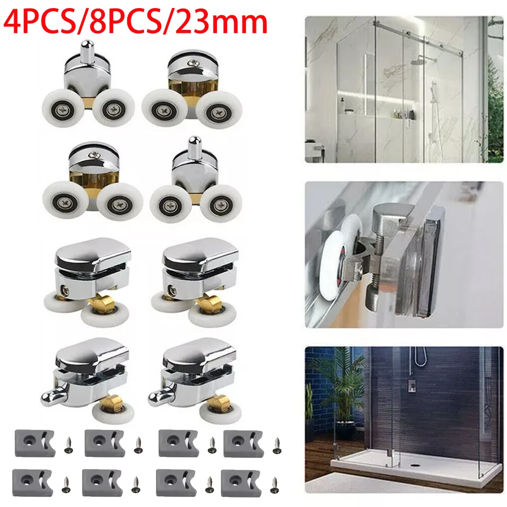 4-8Pcs-Shower-Screen-Door-Rollers-Zinc-Alloy-Runners-Wheels-Twin-Top ...