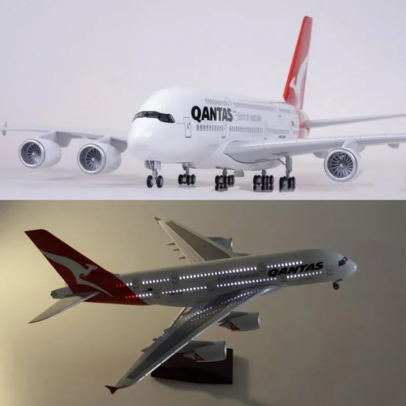 1-200-Scale-36-5CM-Airplane-380-A380-QANTAS-Airline-Model-W-Light-and ...