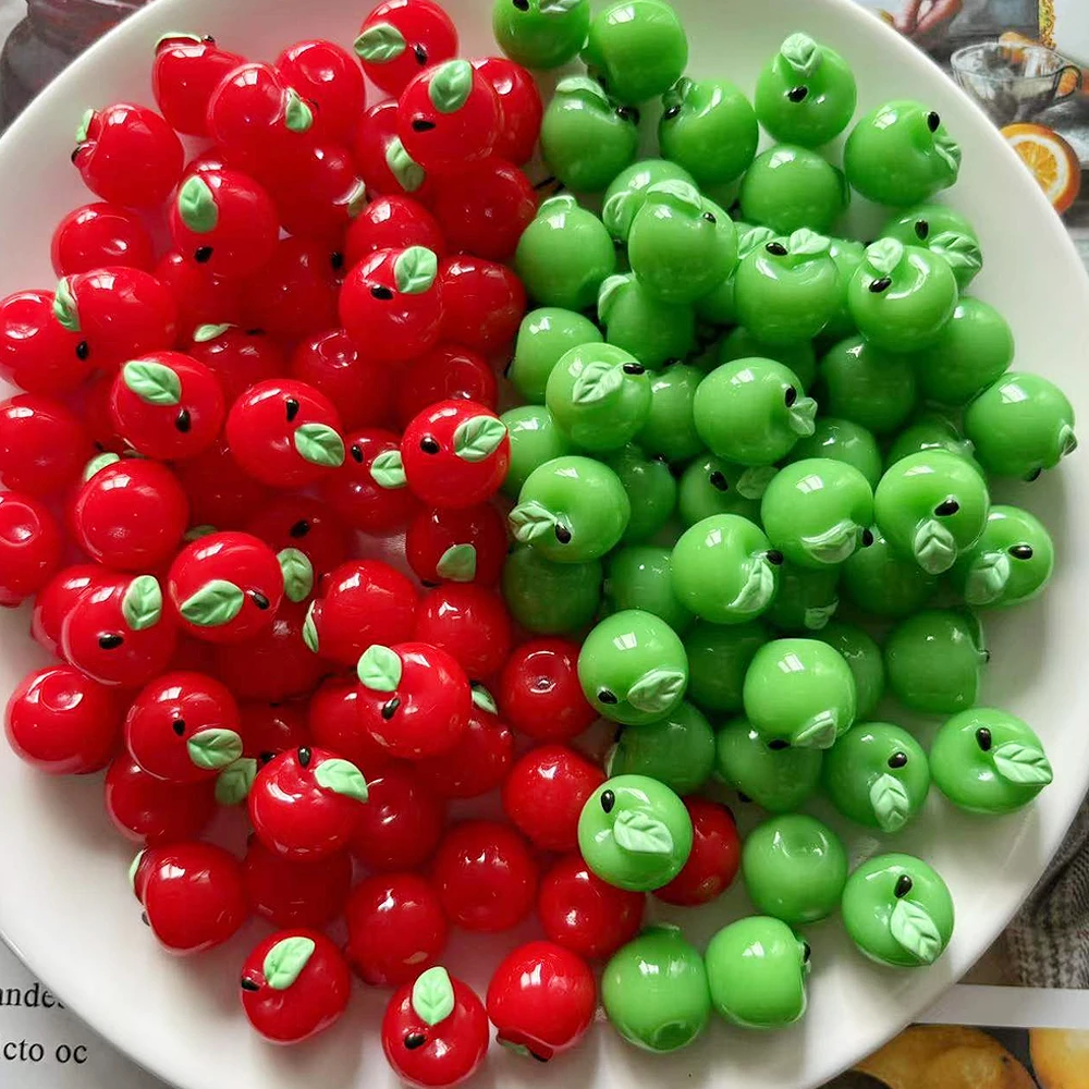 5-10Pcs-Adorable-Mini-Resin-Red-and-Green-Apple-Miniatures-Home-Desk ...