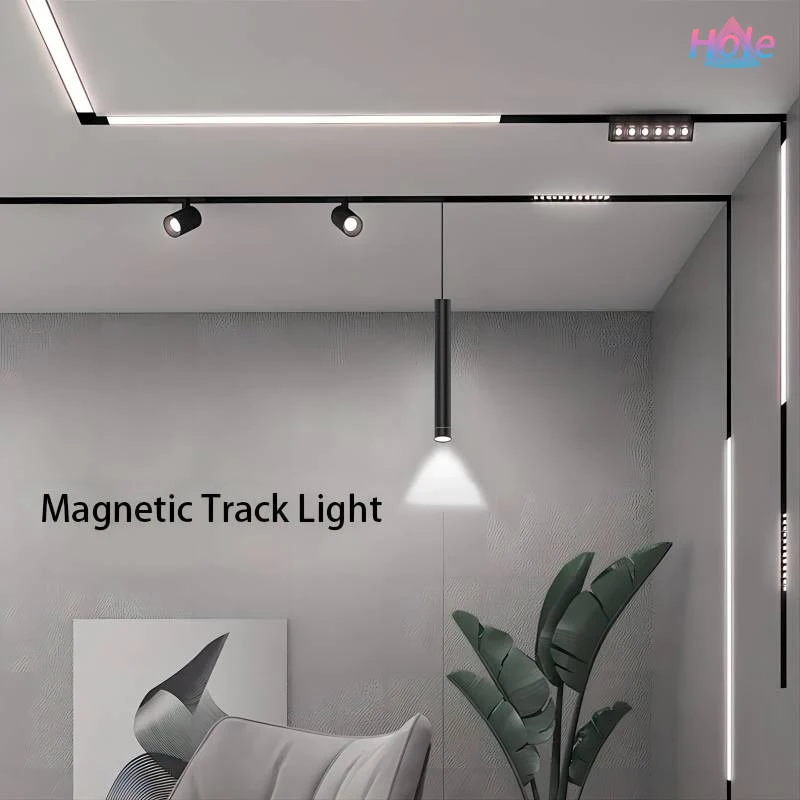 Modern Magnetic Track Light Recessed LED Track Ceiling System Recessed ...