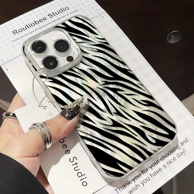 Zebra Print Feather Mesh Phone Case For Samsung Galaxy A16 A15 A14 A26 ...