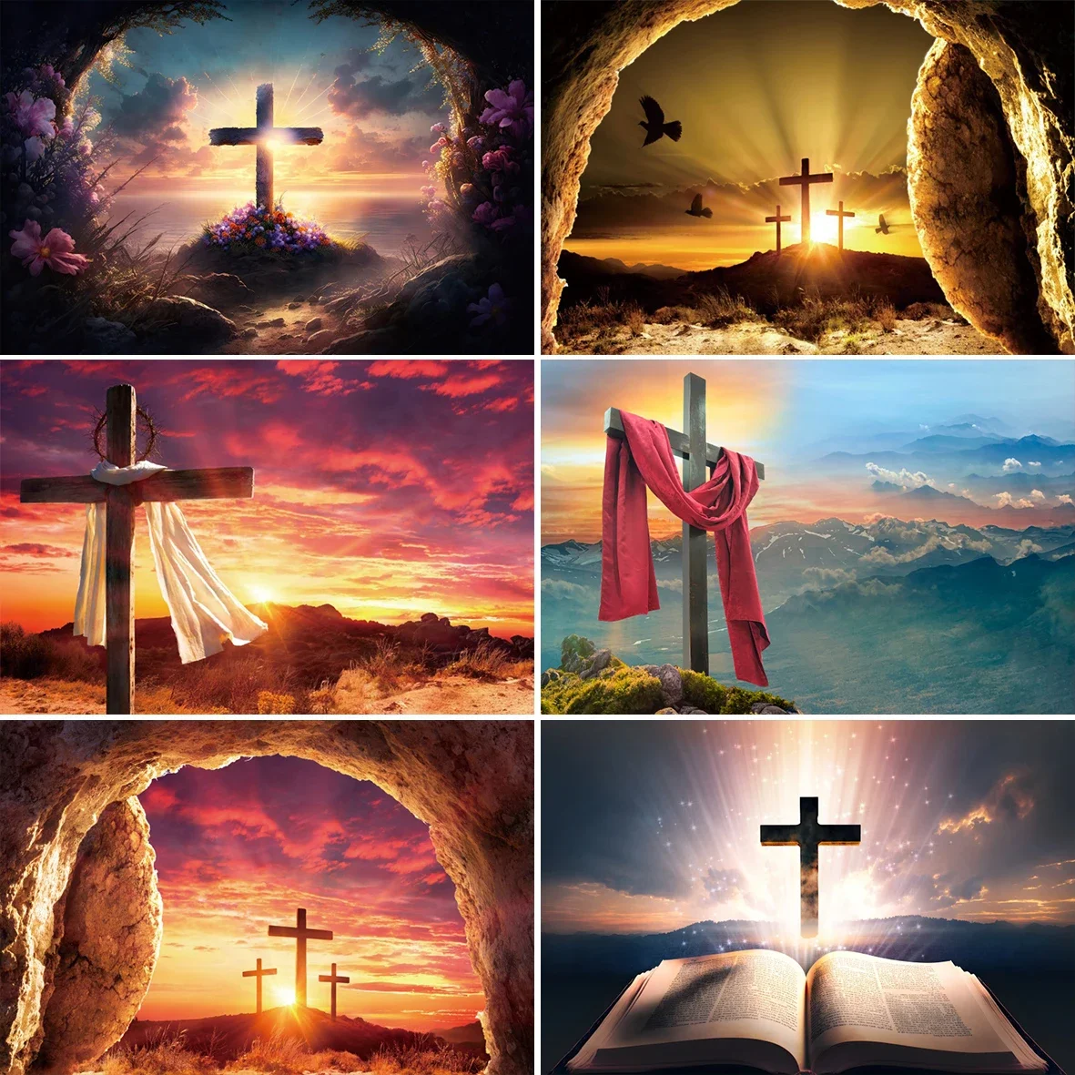 Jesus Christ Cross Photography Background Christian Nativity Scene Holy ...