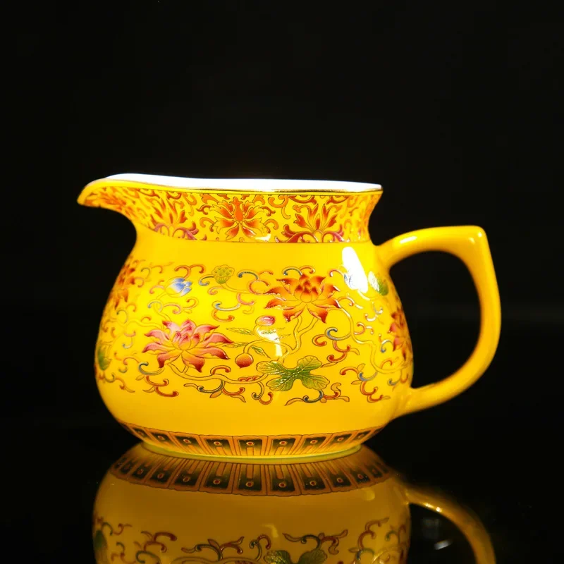 Ceramic Water Jug, Colorful Tea Pitcher, Retro Emperor Yellow Chinese ...