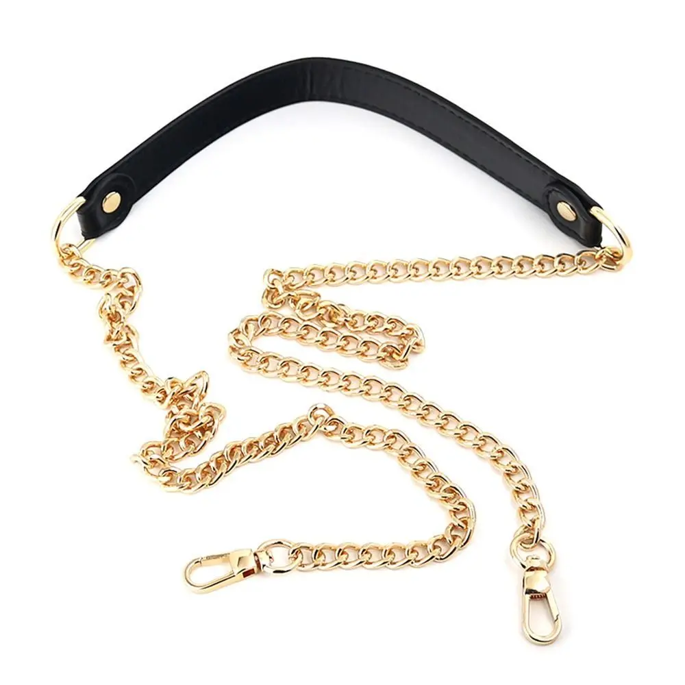 120cm-PU-Leather-Handle-With-Gold-Metal-Chains-Replacement-Shoulder ...