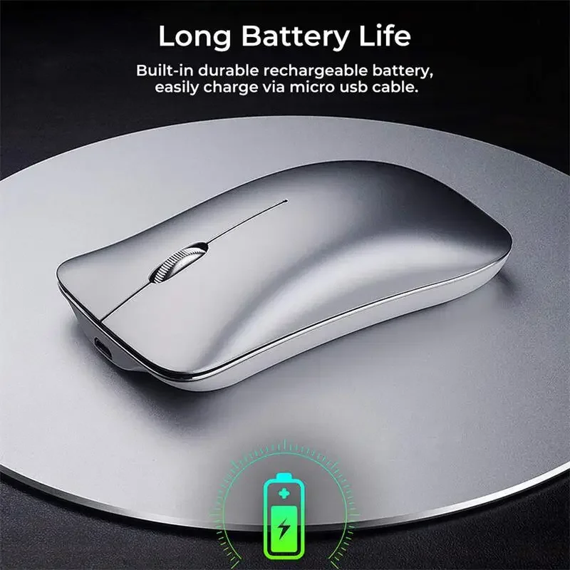 PM9-Aluminum-Alloy-Wireless-Mouse-Rechargeable-Silent-Computer-Office ...