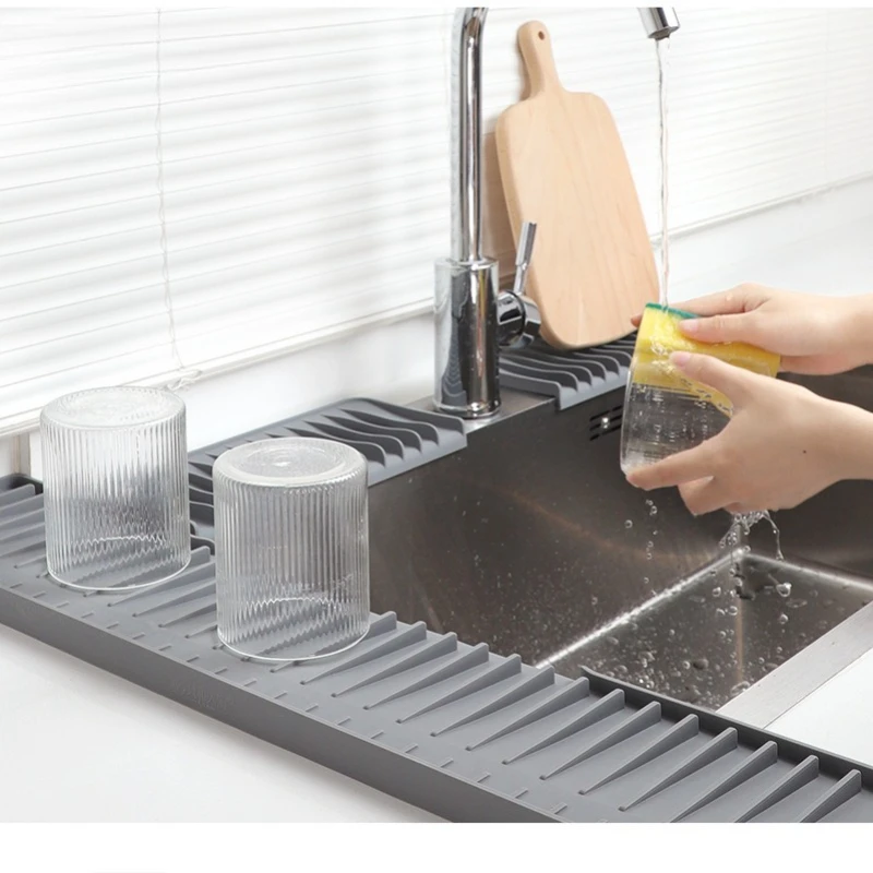 Sink Drain Pad, Sink Sink, Narrow Side Long Strip Water Retaining Pad ...