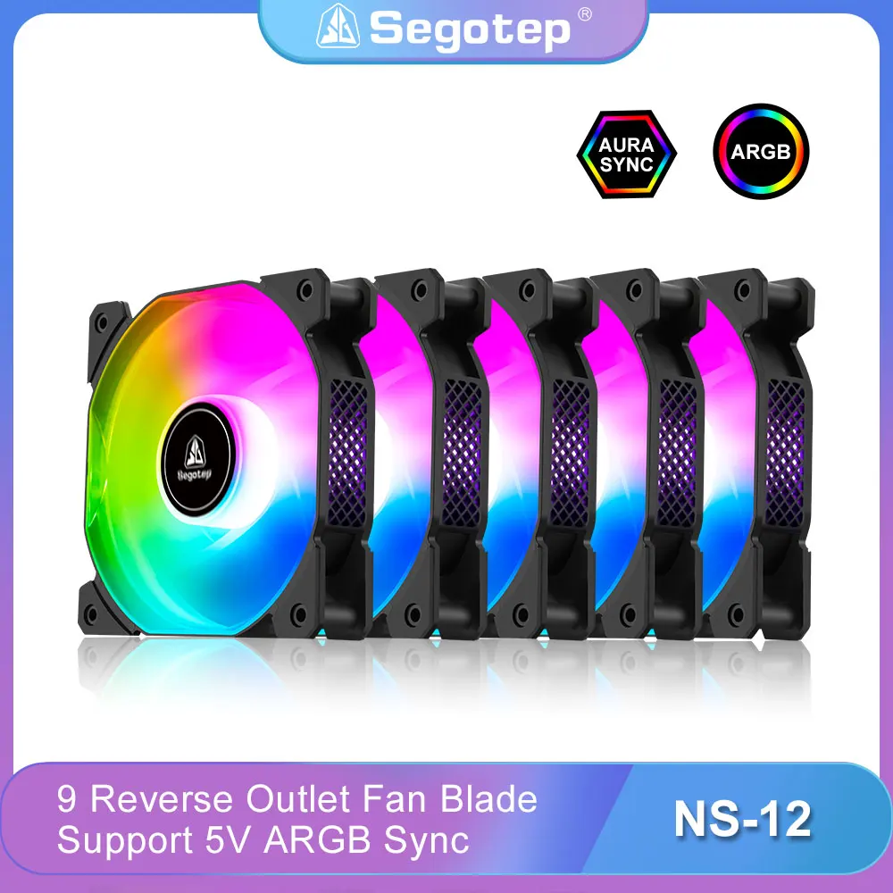 Segotep Dc 12v Argb Case Cooling Fan 9 Fan Blades Silent Cooler ...