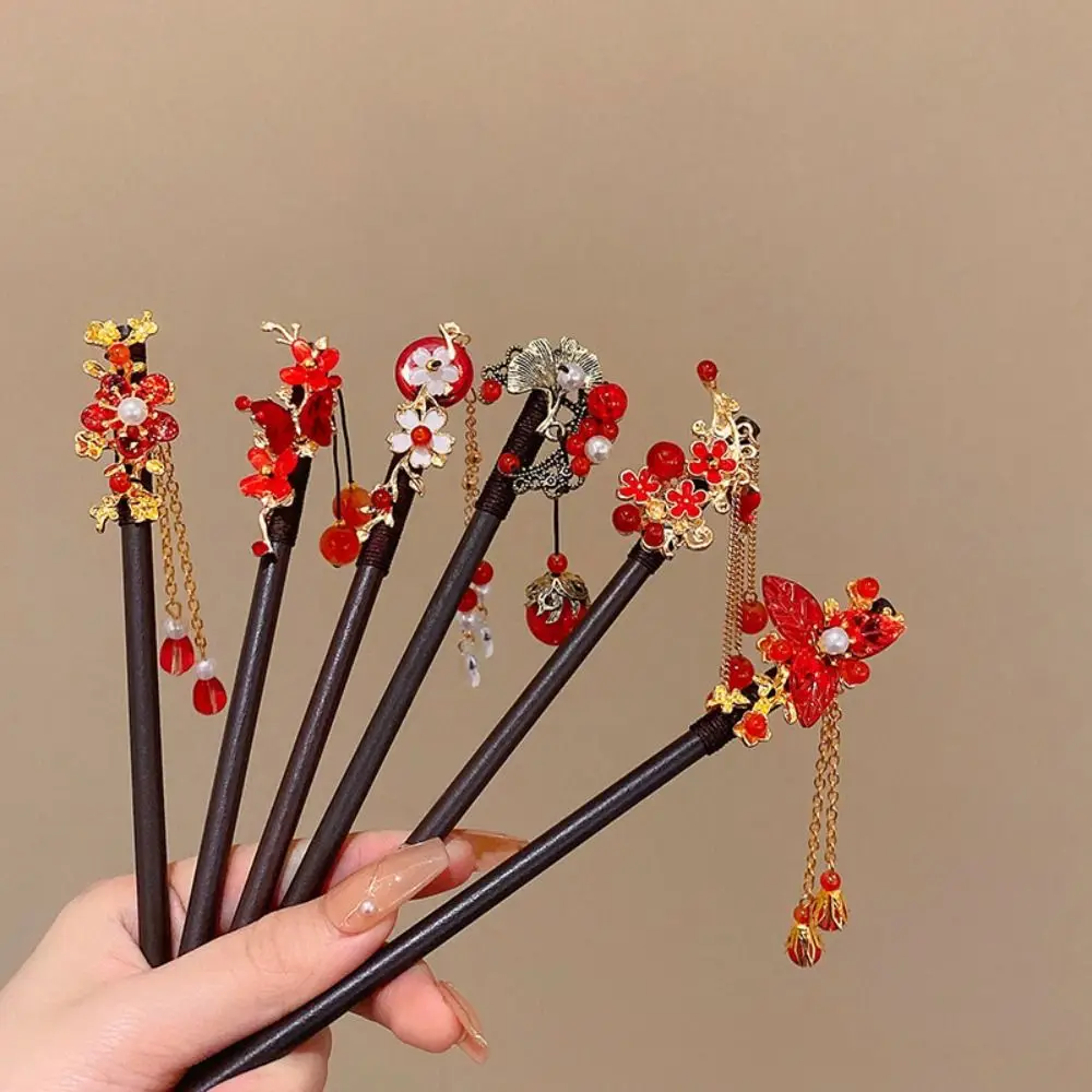 Fashion-Retro-Red-Hair-Stick-Vintage-Ancient-Style-Chinese-Hairpin ...