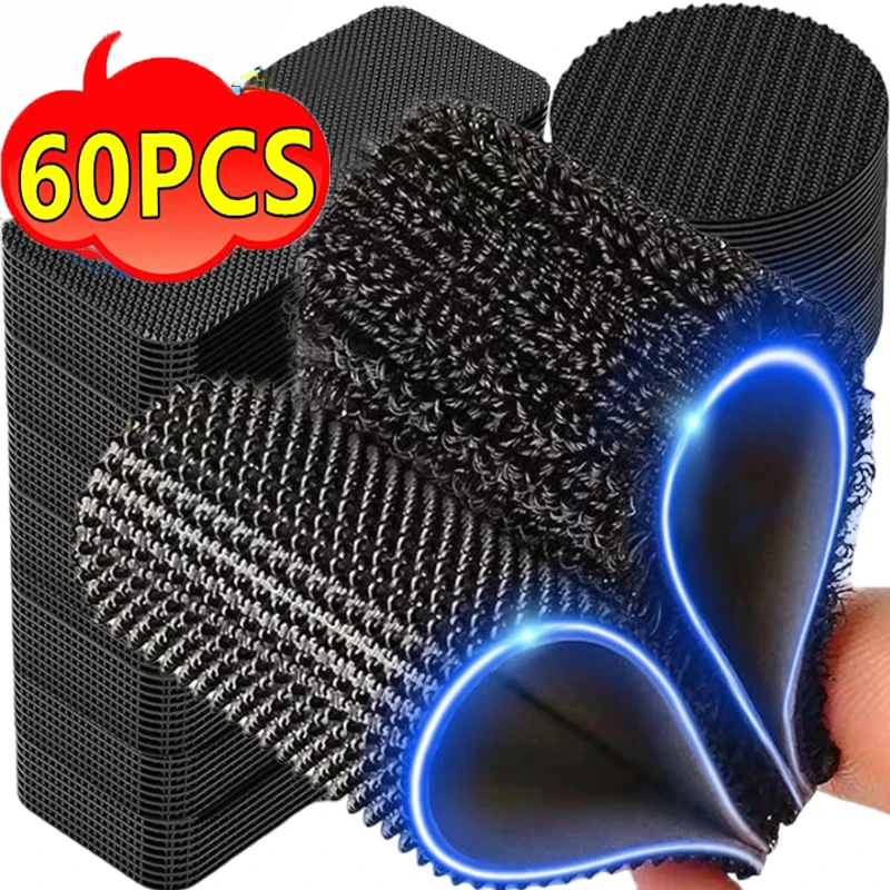Self-adhesive-Touch-Fastener-Tape-Black-Carpet-Pad-Fixing-Stickers ...