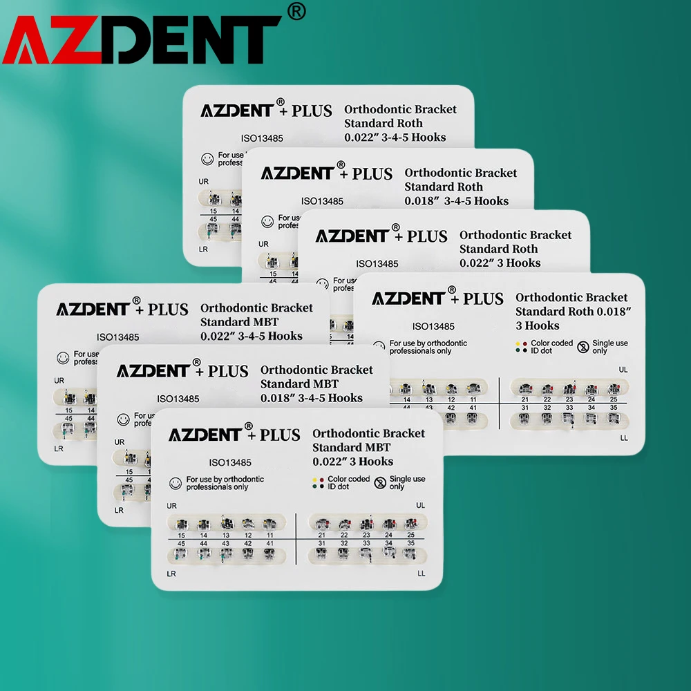 50-Packs-Azdent-PLUS-Dental-Orthodontics-Metal-Brackets-Braces-Standard ...