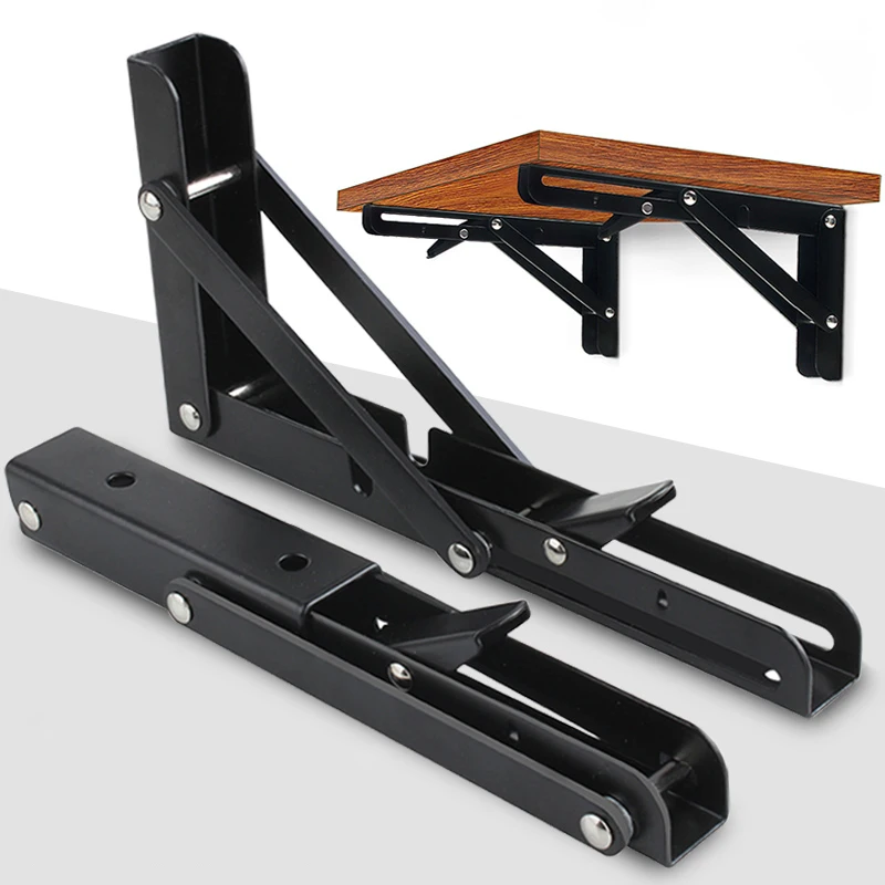 2PCS 8-20 Inch Black Triangle Folding Angle Bracket Heavy Support ...