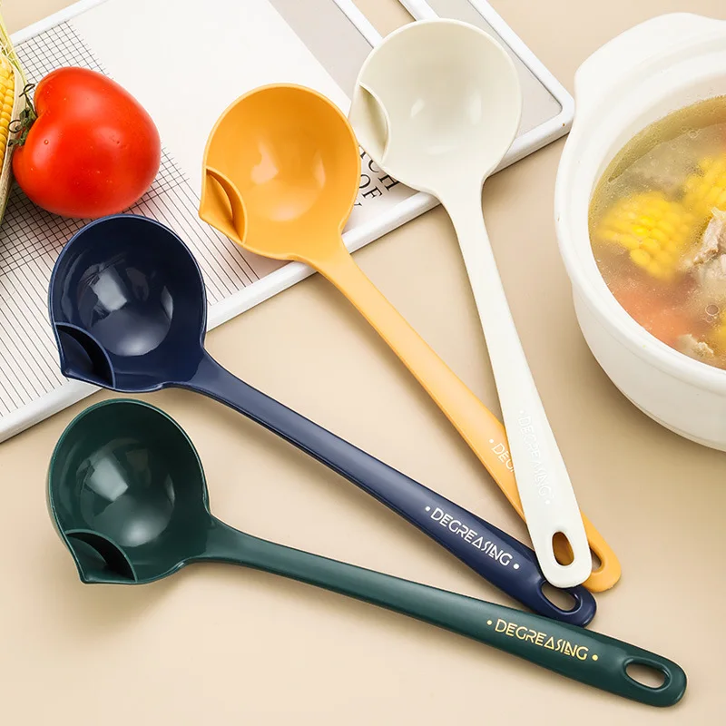 Long-handled-Plastic-Soup-Fat-Oil-Separator-Spoon-Cooking-Ladles ...