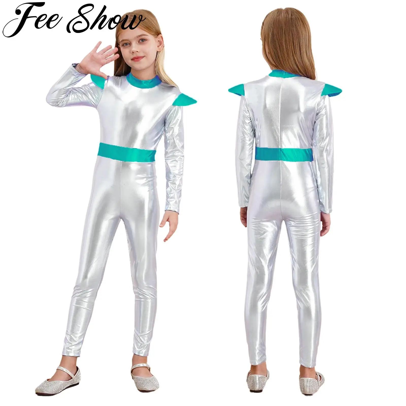 Kids-Girls-Halloween-Alien-Robot-Cosplay-Costume-Space-Astronaut-Themed ...