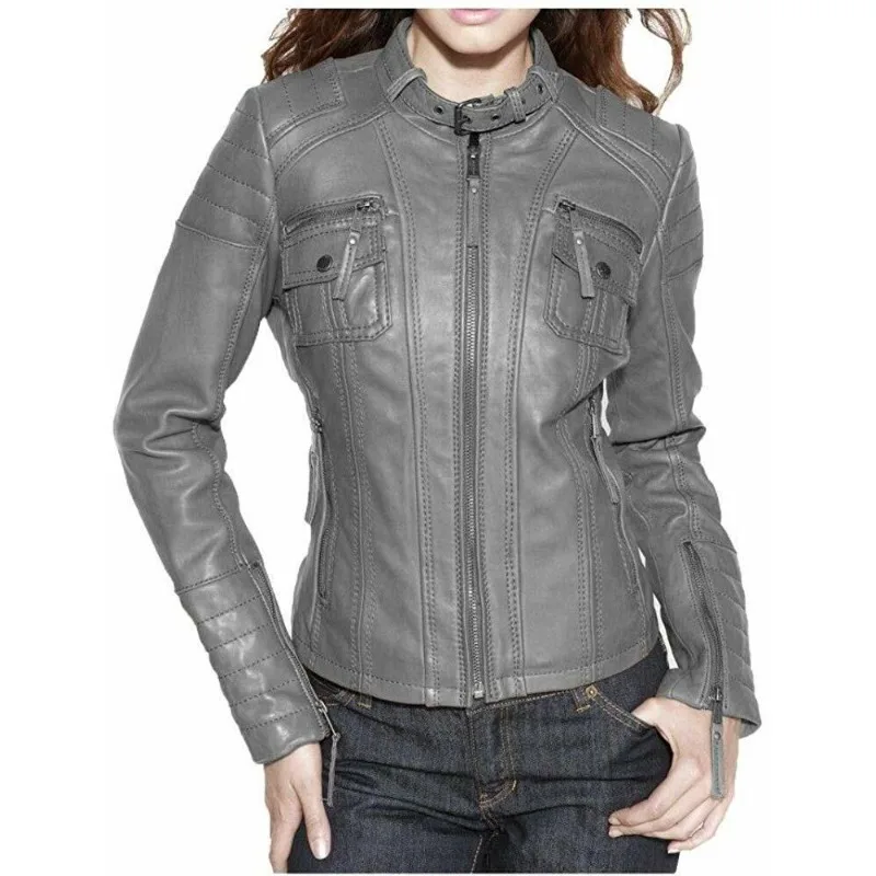 Women-s-Lambskin-Real-Leather-Stylish-Jacket-Biker-Motorcycle-Slim-Fit ...