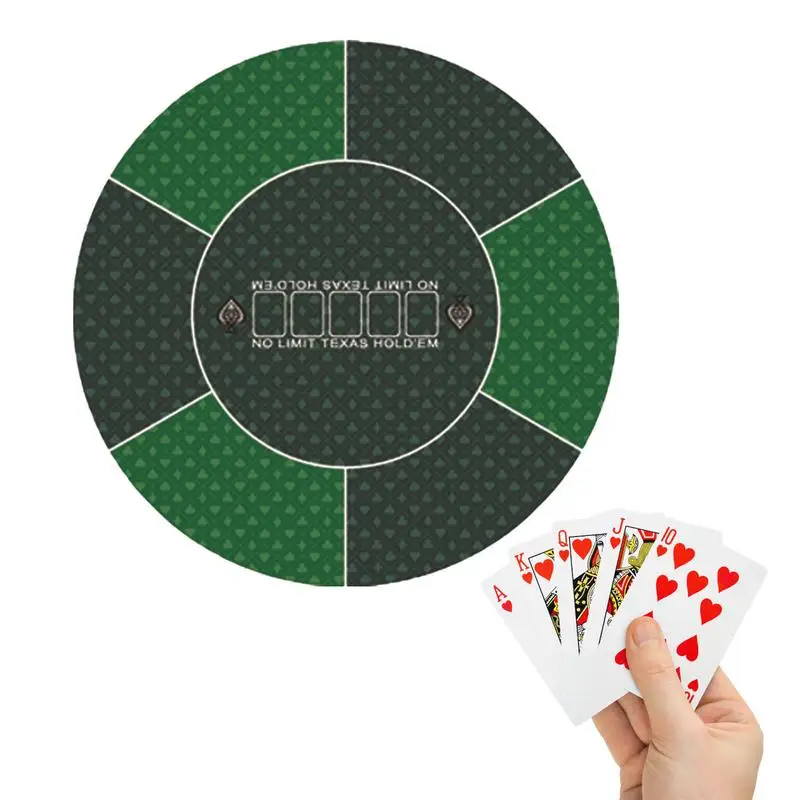 Folding-Poker-Table-Cover-Poker-Mat-6-Players-Round-Texas-Hold-em-Poker ...
