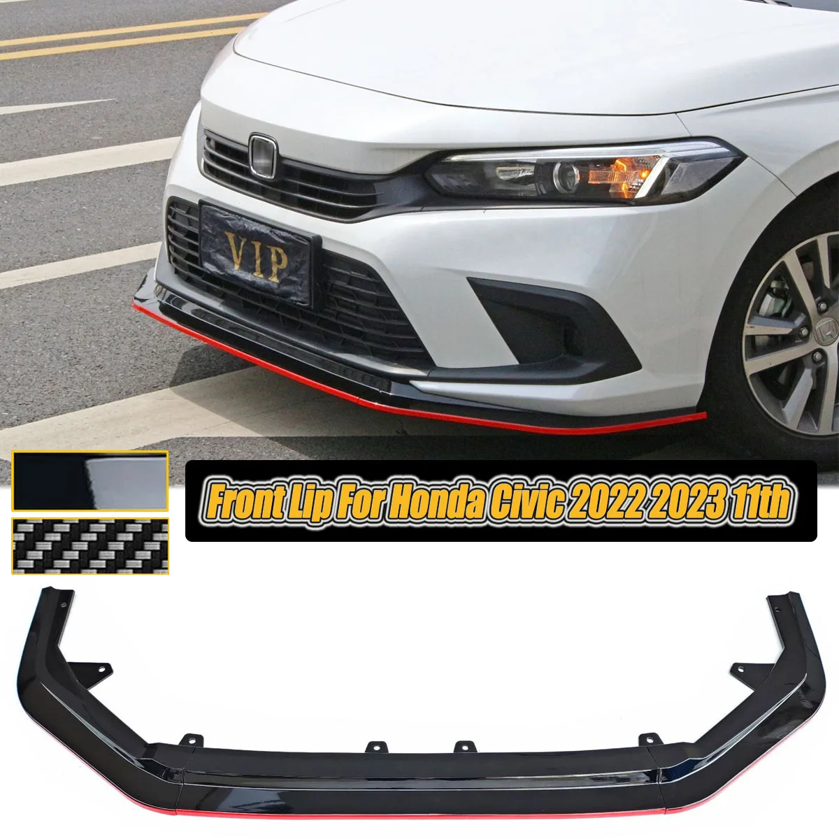 Directly For Honda Civic 2022 2023 11th Gen Front Bumper Lip Spoiler ...