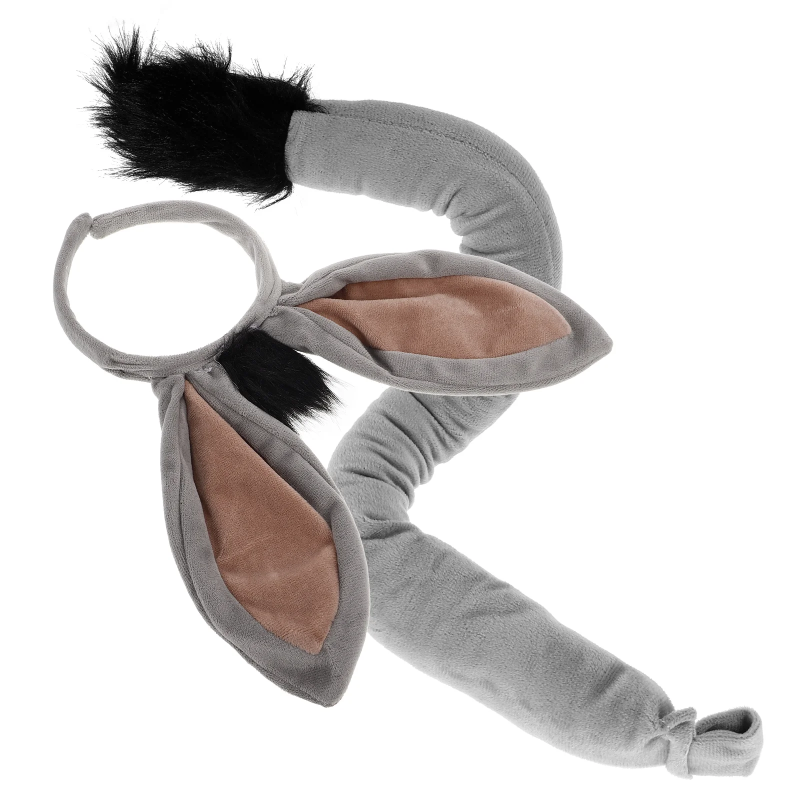Donkey Ears Headband Tail Set Animal Costume Accessories Kids Adults ...