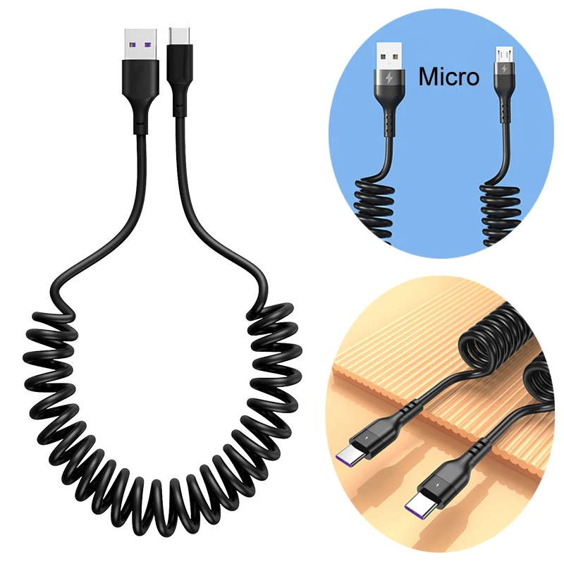 65W-5A-3a-Cable-Fast-Charging-0-5M-1-5M-Flexible-Spring-Pull-Telescopic ...