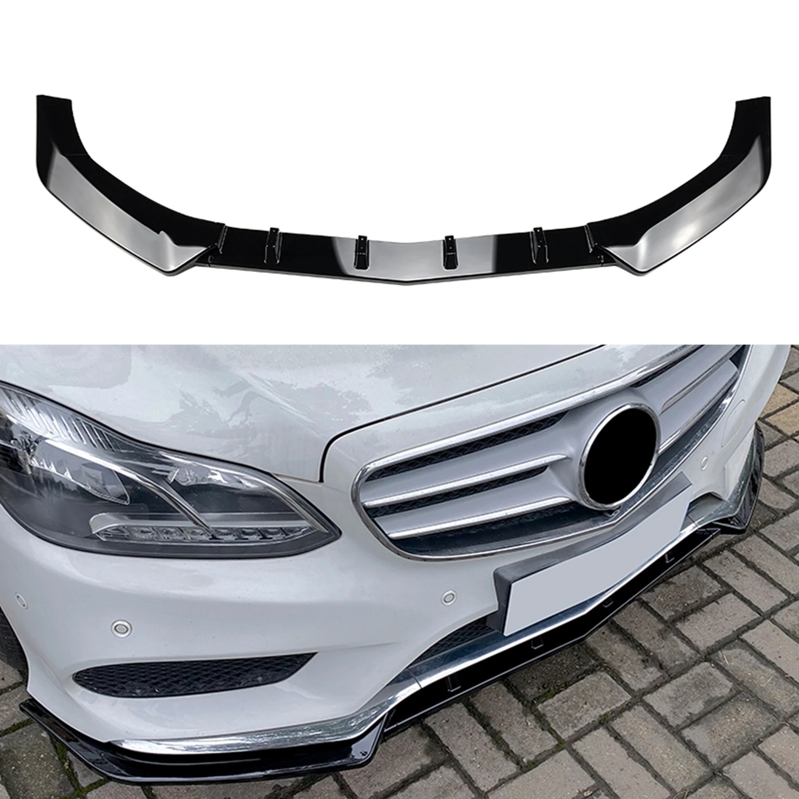 Front Bumper Spoiler Lip For Mercedes Benz E Class W212 Sport 2013-2015 ...