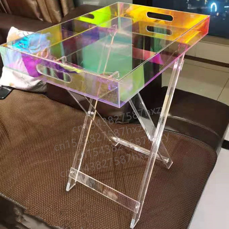 Transparent-Coffee-table-Acrylic-Folding-Tables-Room-Decoration-Side ...