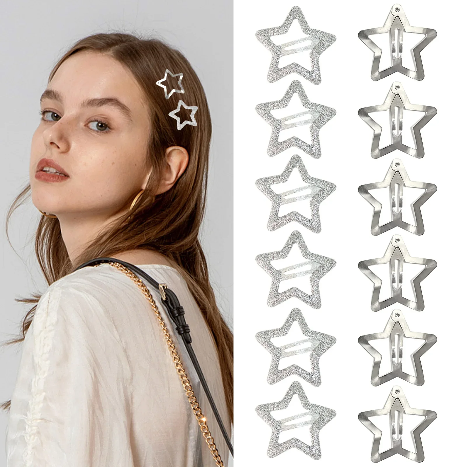 2-6-10Pcs-Silver-Star-BB-Y2K-Hair-Clips-Women-Grils-Cute-Metal-Star ...
