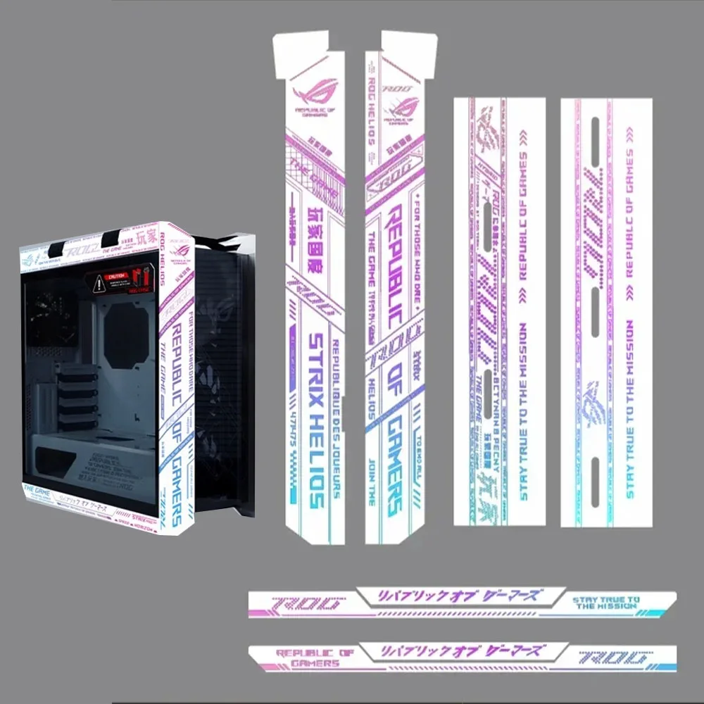 8pcs Kit DIY Suede Stickers for Asus ROG GX601 Case,Customized Helios ...