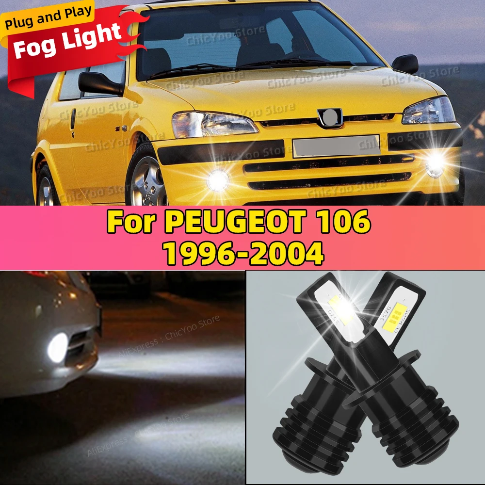 2PCS 20000LM Car LED Fog Light Bulb For PEUGEOT 106 1996-2004 1997 1998 ...