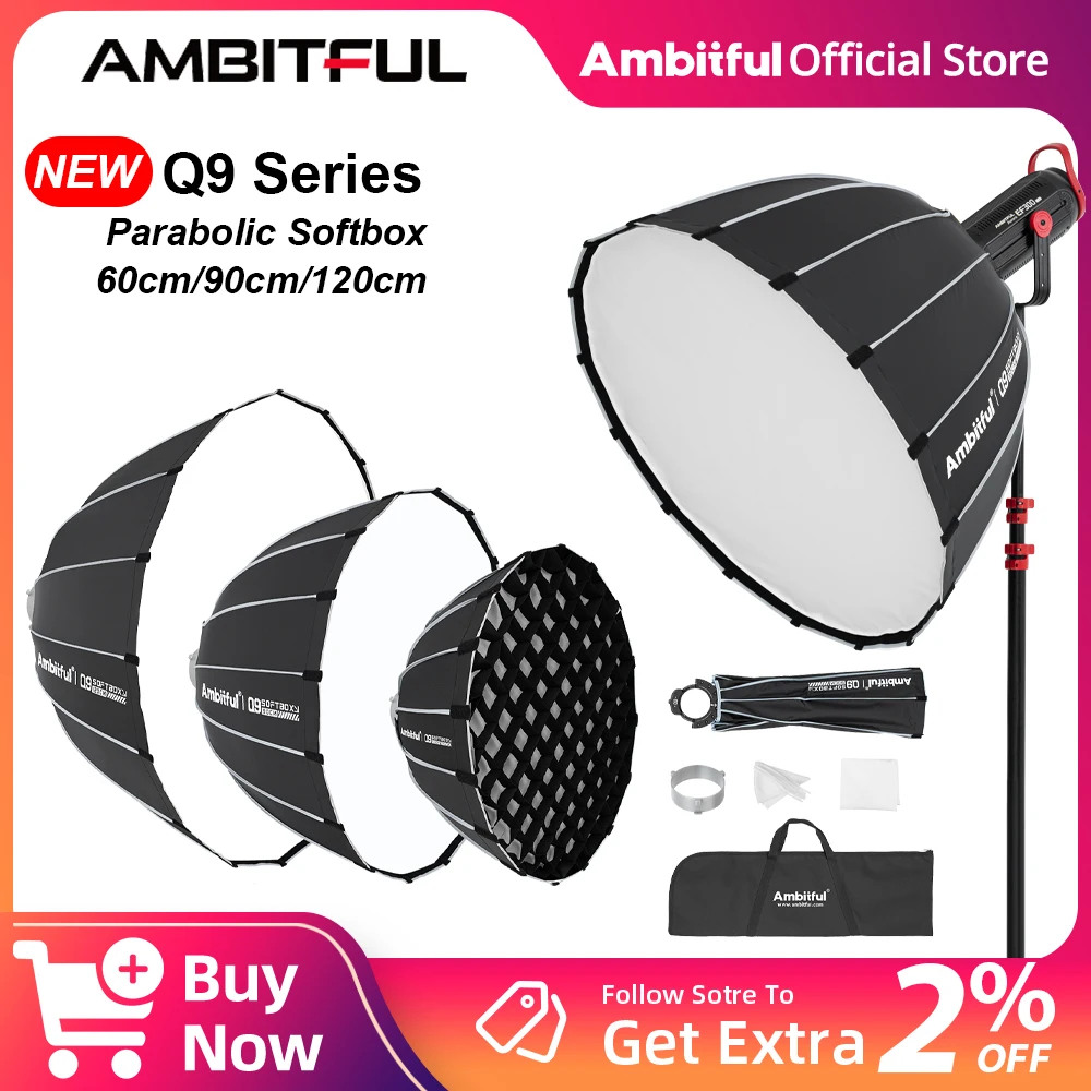 AMBITFUL Q9 Series 60cm 90cm 120cm 150cm Deep Quick Set-up Softbox ...