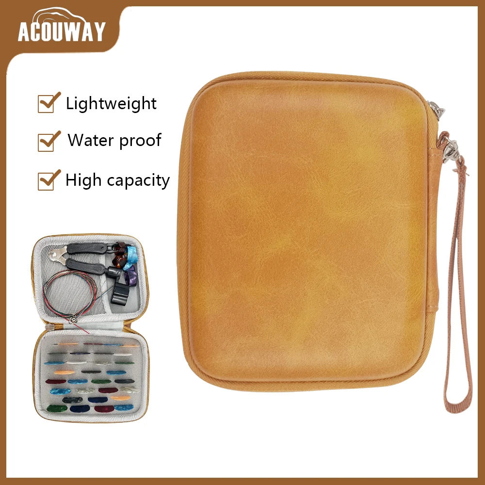 Guitar-Pick-Holder-Case-Waterproof-Shock-Proof-Leather-Pick-Storage-Bag ...