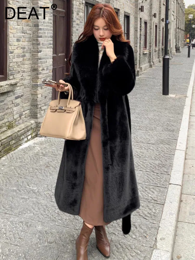 DEAT mode Imitation vison fourrure manteau femmes col de fourrure coupe ...